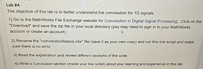 Solved Lab #4The objective of this lab is to better | Chegg.com