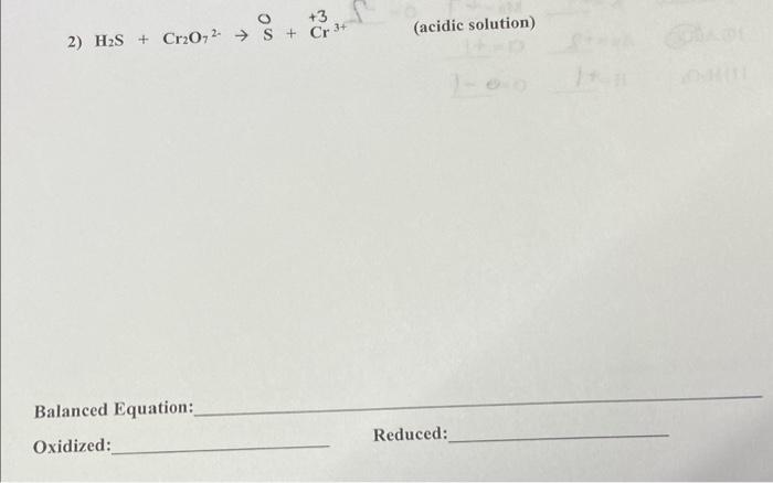 Solved balance the following equation, using the | Chegg.com