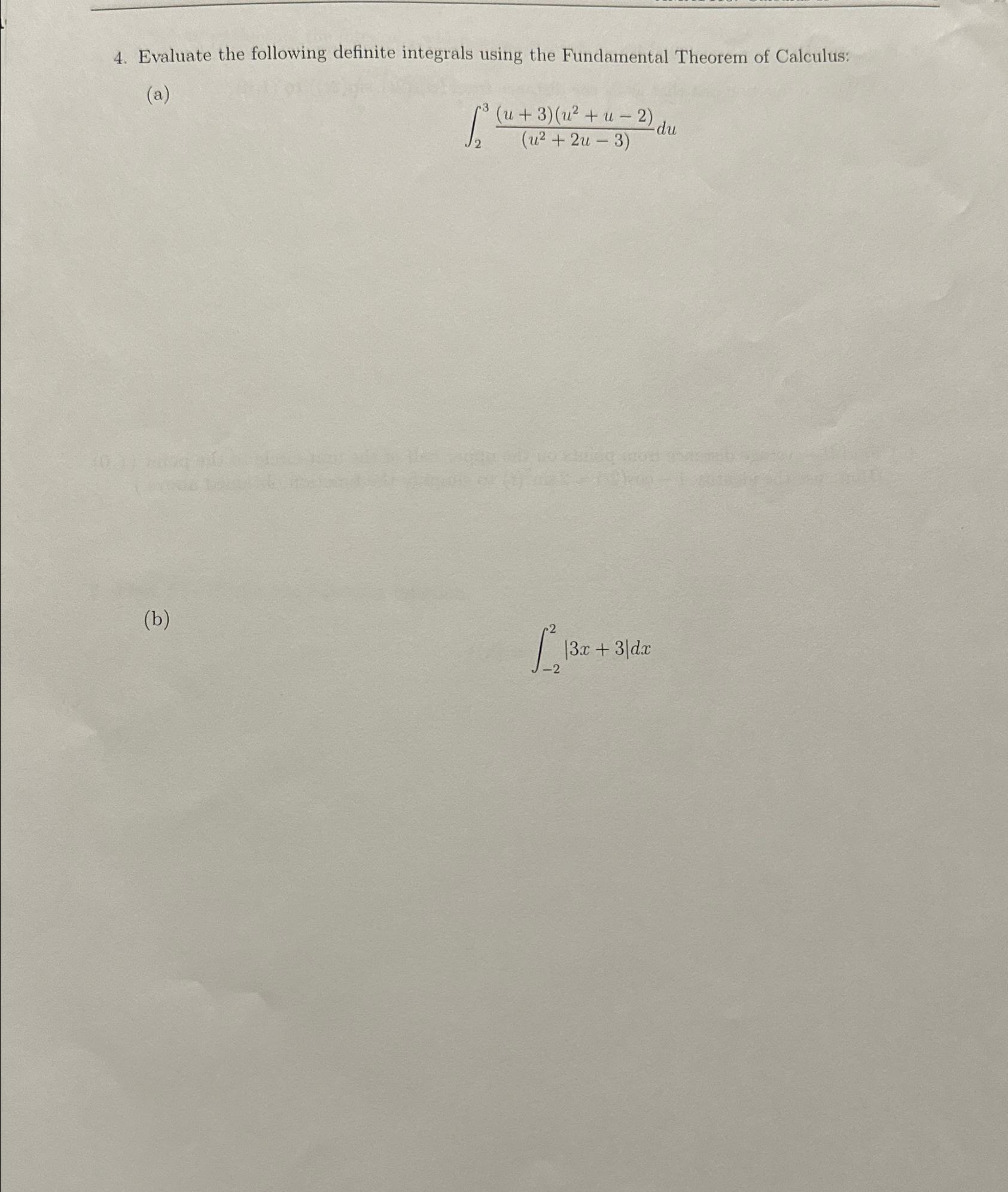 Solved Evaluate the following definite integrals using the | Chegg.com