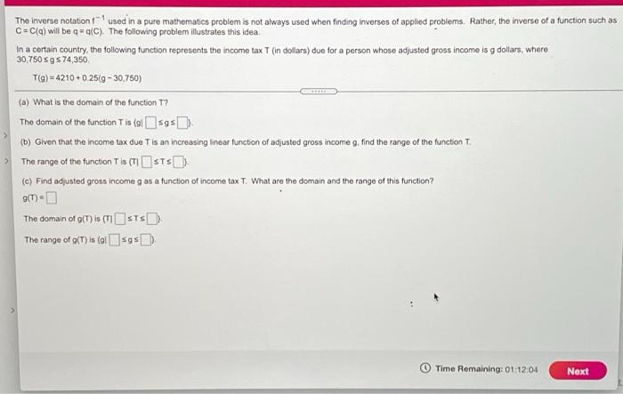 Solved The inverse notation used in a pure mathematics | Chegg.com