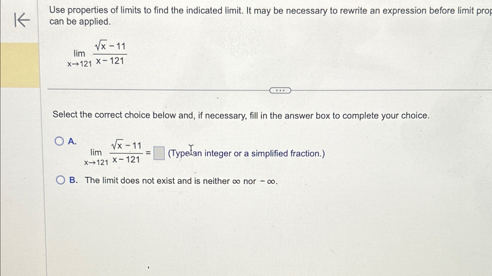 Solved Use properties of limits to find the indicated limit. | Chegg.com