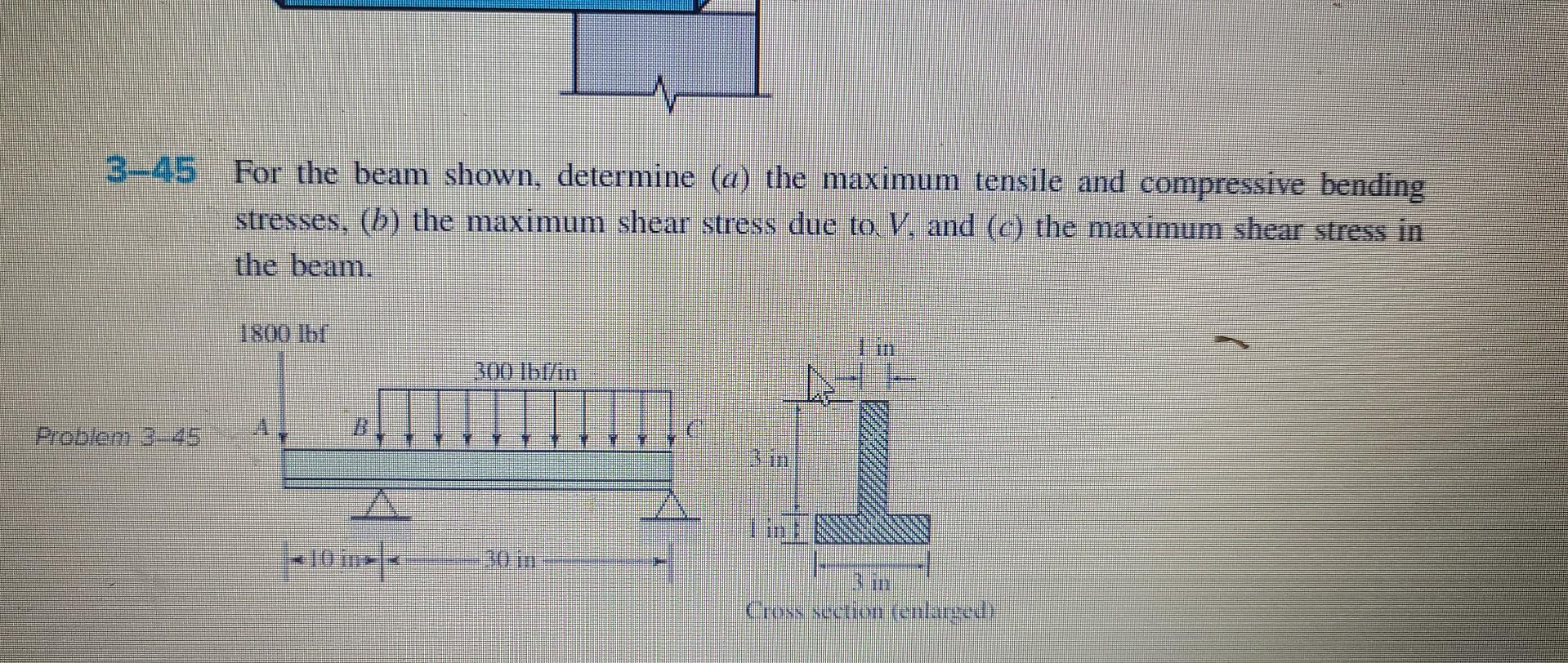 Solved −45 For the beam shown, determine (a) the maximum | Chegg.com