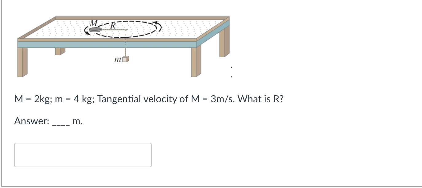 Solved M=2kg;m=4kg; Tangential velocity of M=3ms. ﻿What is | Chegg.com