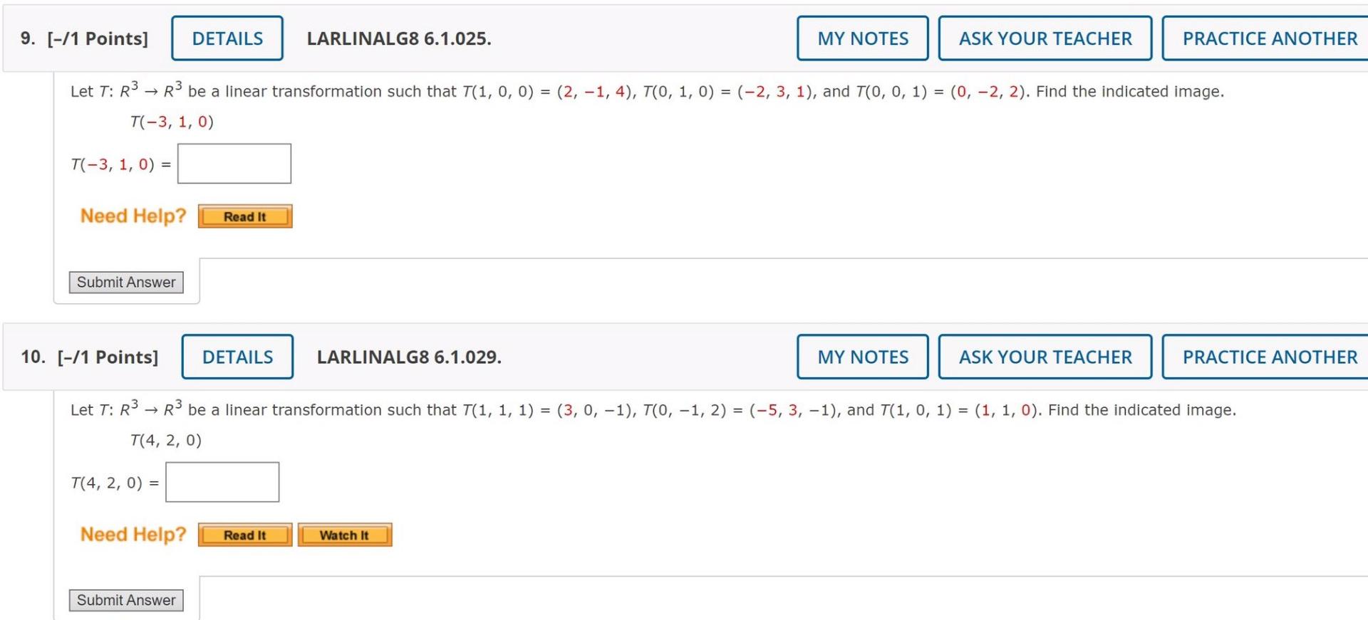 Solved -/1 Points] LARLINALG8 6.1.025. Let T:R3→R3 be a | Chegg.com