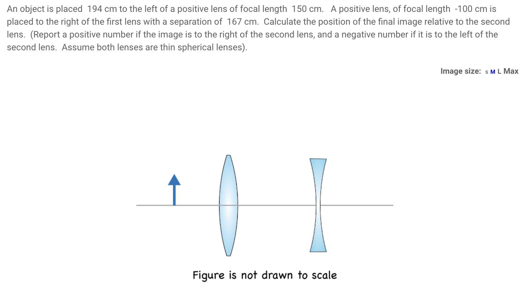 An object is placed 194 ﻿cm to the left of a | Chegg.com