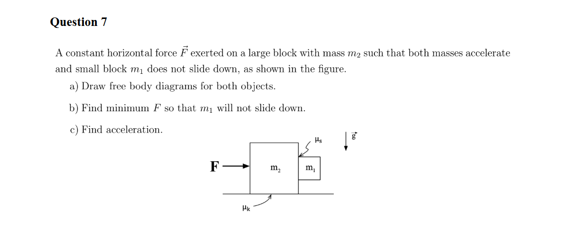 Solved Question 7A constant horizontal force vec(F) ﻿exerted | Chegg.com