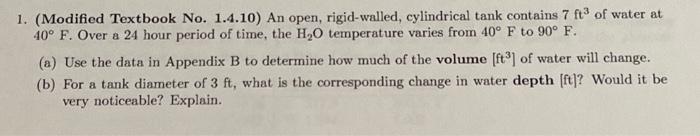 Solved 1. (Modified Textbook No. 1.4.10) An open, | Chegg.com