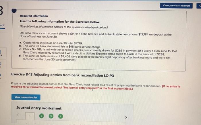 Solved View previous attempt C B of 2 Required information | Chegg.com
