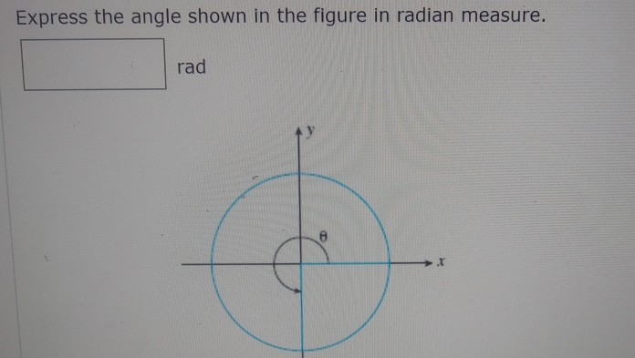 Solved Express the angle shown in the figure in radian | Chegg.com