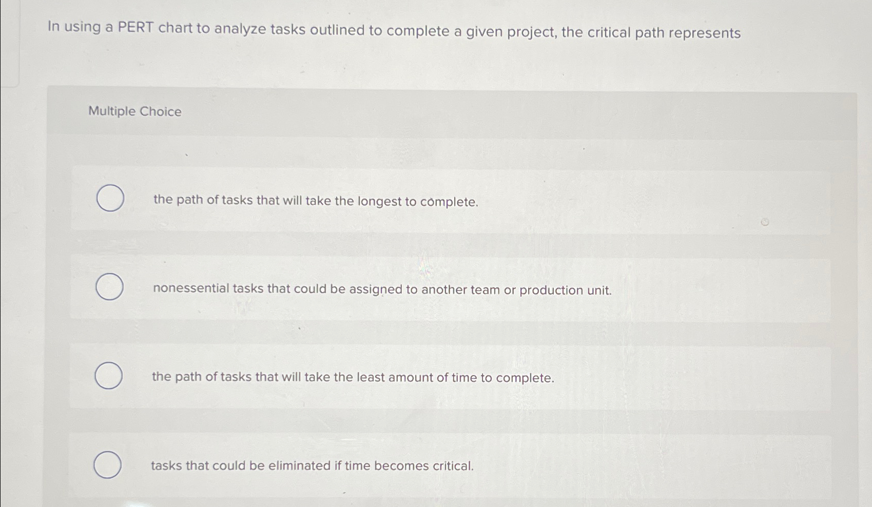 Solved In using a PERT chart to analyze tasks outlined to | Chegg.com
