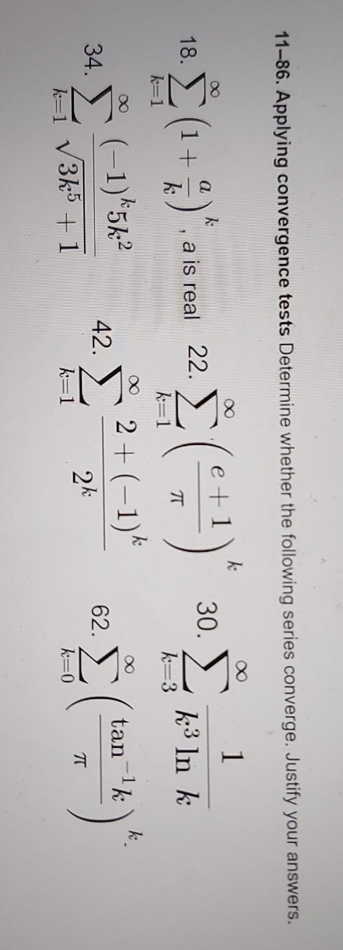 11–86. Applying convergence tests Determine whether | Chegg.com