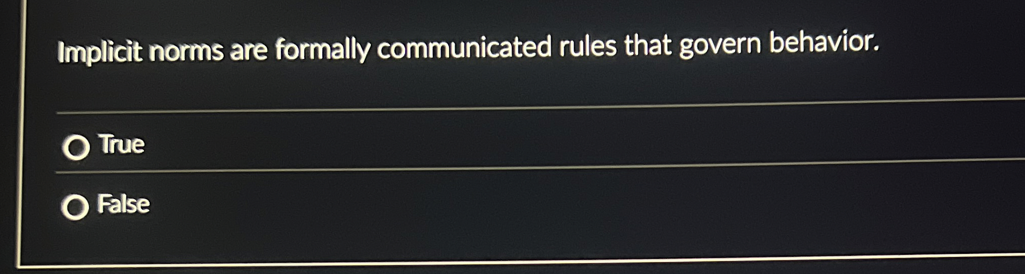 Solved Implicit norms are formally communicated rules that | Chegg.com