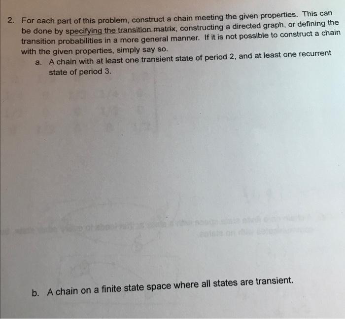 2. For each part of this problem, construct a chain | Chegg.com
