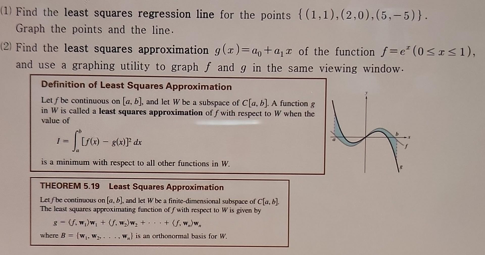 Solved 1 Find The Least Squares Regression Line For The Chegg