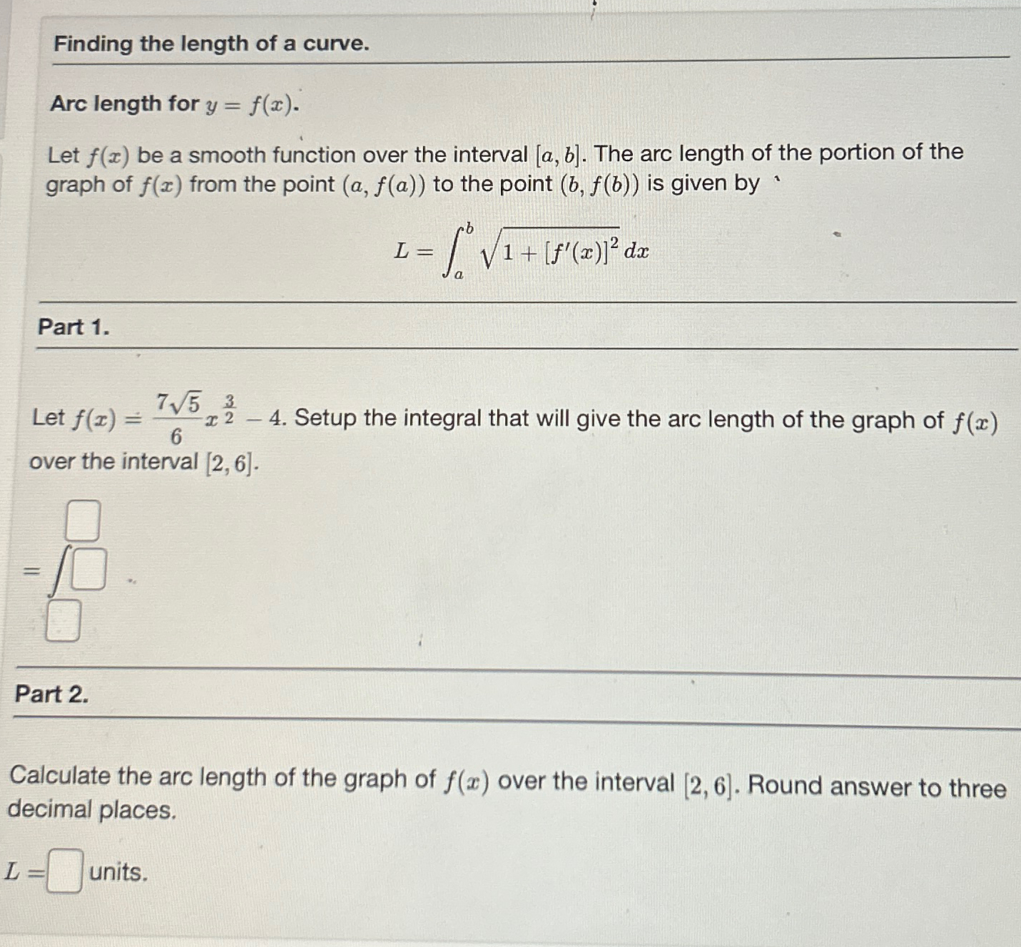 Solved Finding the length of a curve.Arc length for | Chegg.com