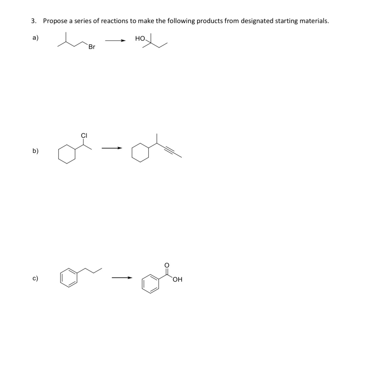 Solved Propose a series of reactions to make the following | Chegg.com