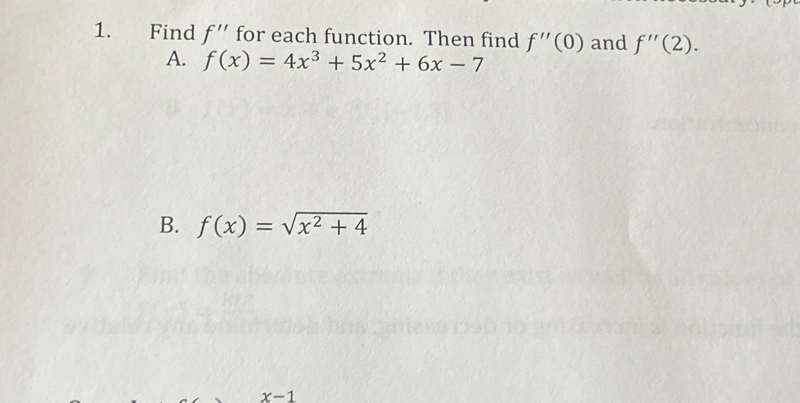 Solved Find F ﻿for Each Function Then Find F0 ﻿and 