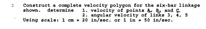 Solved 2 Construct A Complete Velocity Polygon For The