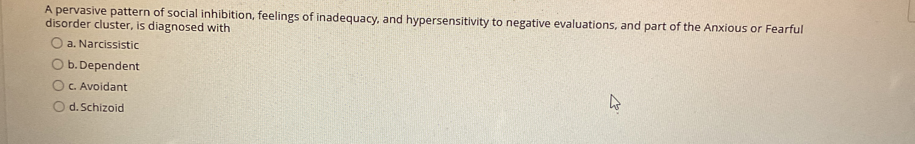 High Quality SOLUTION A pervasive pattern of social inhibition ...