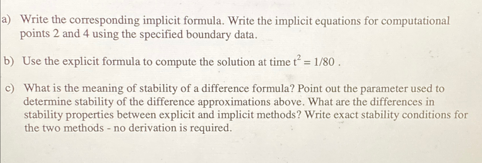 a) ﻿Write the corresponding implicit formula. Write | Chegg.com