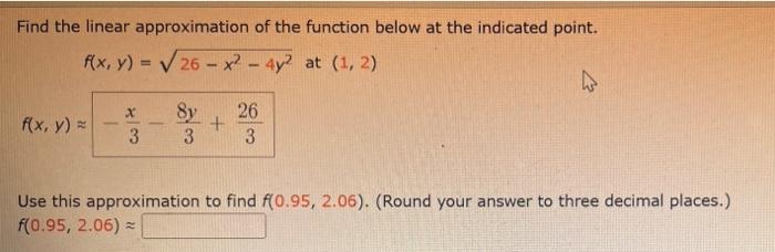 Solved Find the linear approximation of the function below | Chegg.com