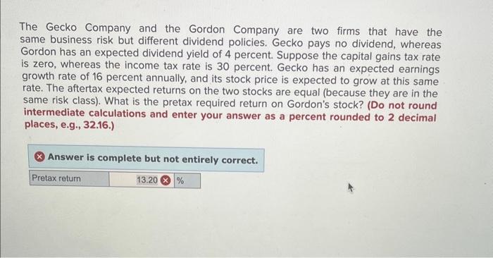 Solved The Gecko Company and the Gordon Company are two | Chegg.com
