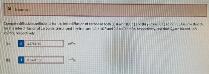 Solved Compute diffusion coefficients for the interdiffusion | Chegg.com