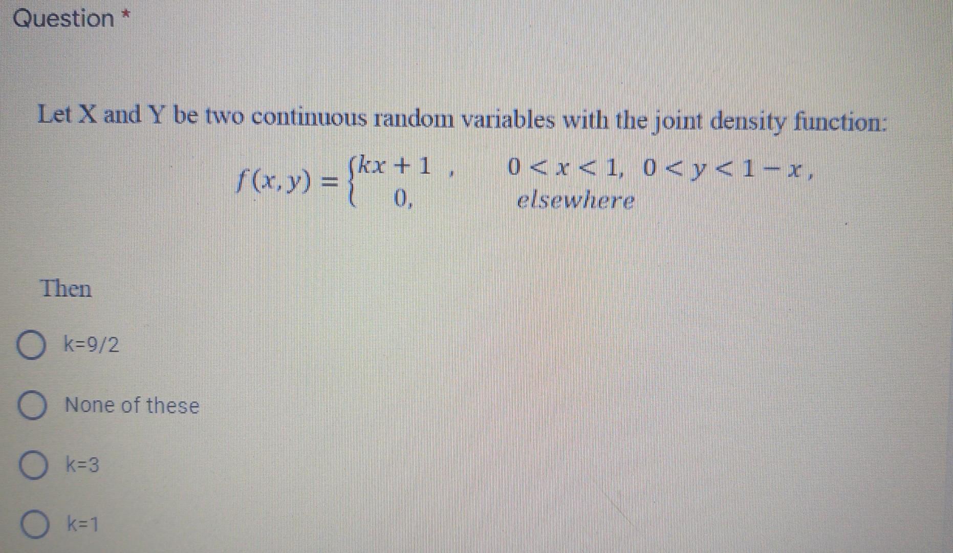 Solved Question Let X and Y be two continuous random | Chegg.com