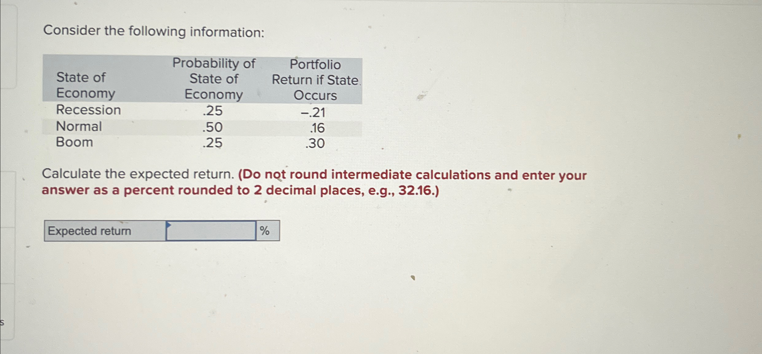 Solved Consider the following information:\table[[State | Chegg.com