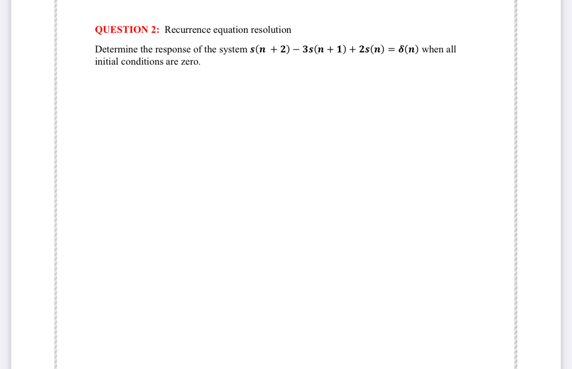 Solved QUESTION 2: Recurrence equation resolutionDetermine | Chegg.com