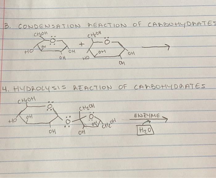 Solved 3. CONDENSATION REACTION OF CARBOHYDRATES CH₂OH CH₂OH | Chegg.com