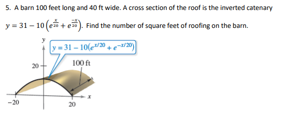 Solved A barn 100 ﻿feet long and 40 ﻿ft wide. A cross | Chegg.com