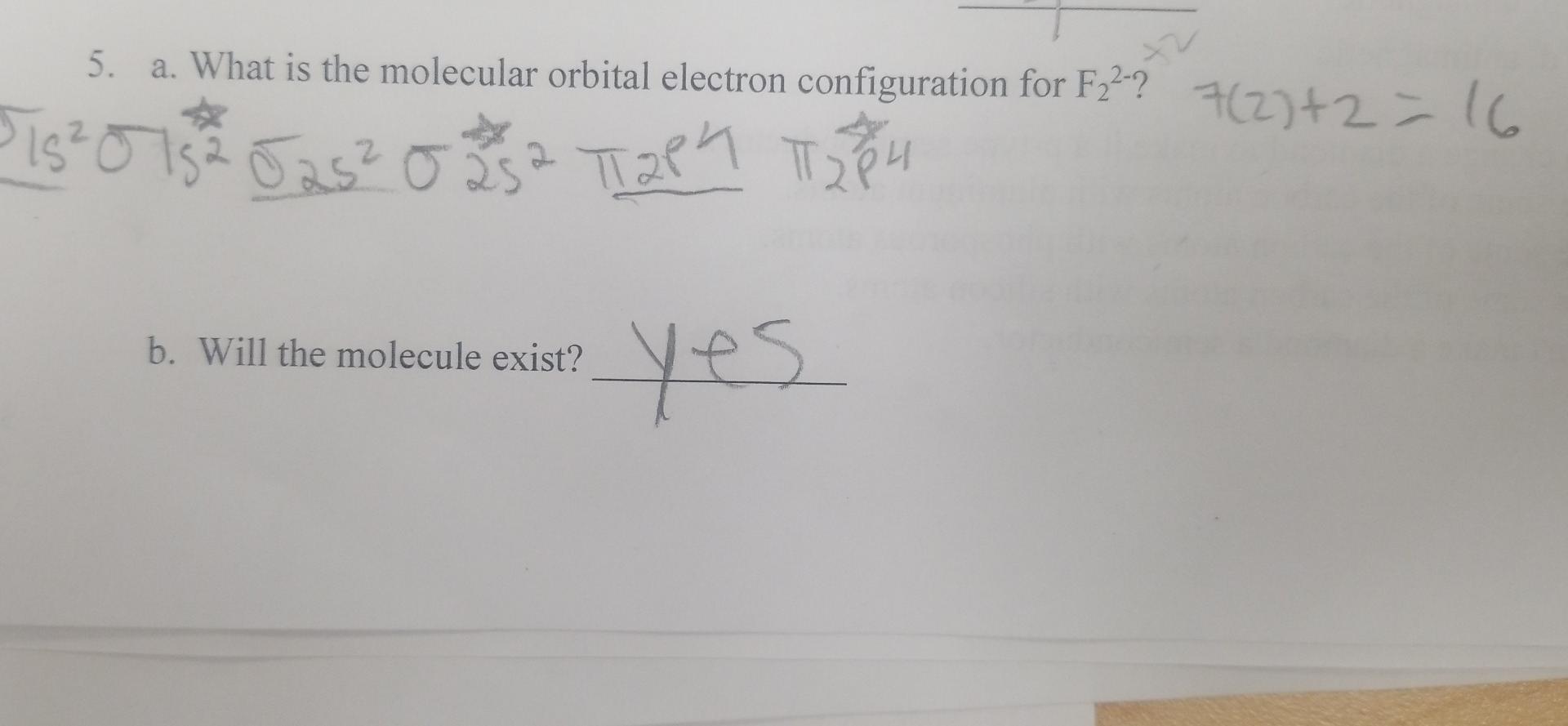 Solved A What Is The Molecular Orbital Electron