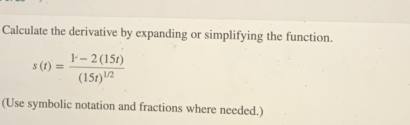 Solved Calculate the derivative by expanding or simplifying | Chegg.com