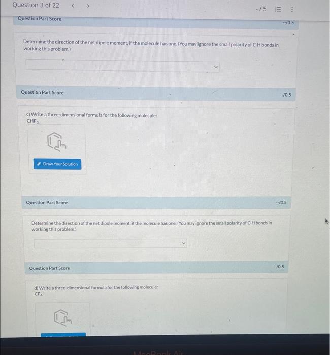 Solved a) Write a three-dimensional formula for the | Chegg.com