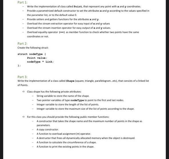 Solved Part 1: Write the implementation of class called | Chegg.com