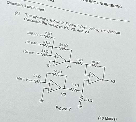 Solved ENGINEERINGQuestion 3 ﻿continued(c) ﻿The op-amps | Chegg.com