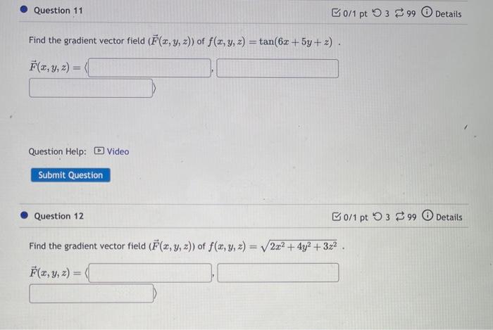 Solved Find the gradient vector field (F(x,y,z)) of | Chegg.com