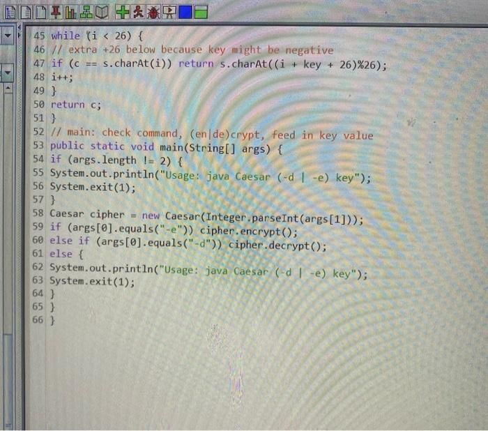 Solved Jgrasp Exec Javac G Caesar Java Char Ch A˚a˚