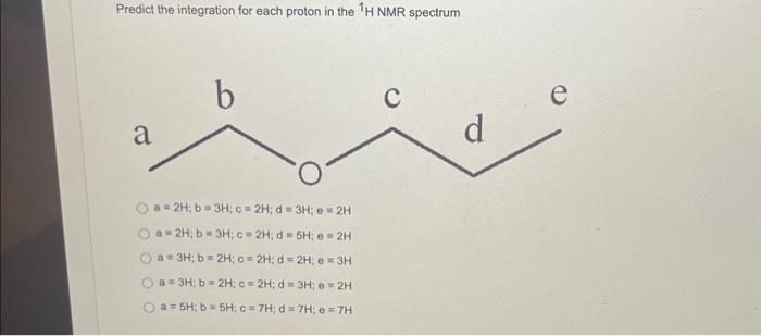 Solved Predict the integration for each proton in the 1H NMR | Chegg.com