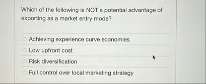 Solved Which of the following is NOT a potential advantage | Chegg.com