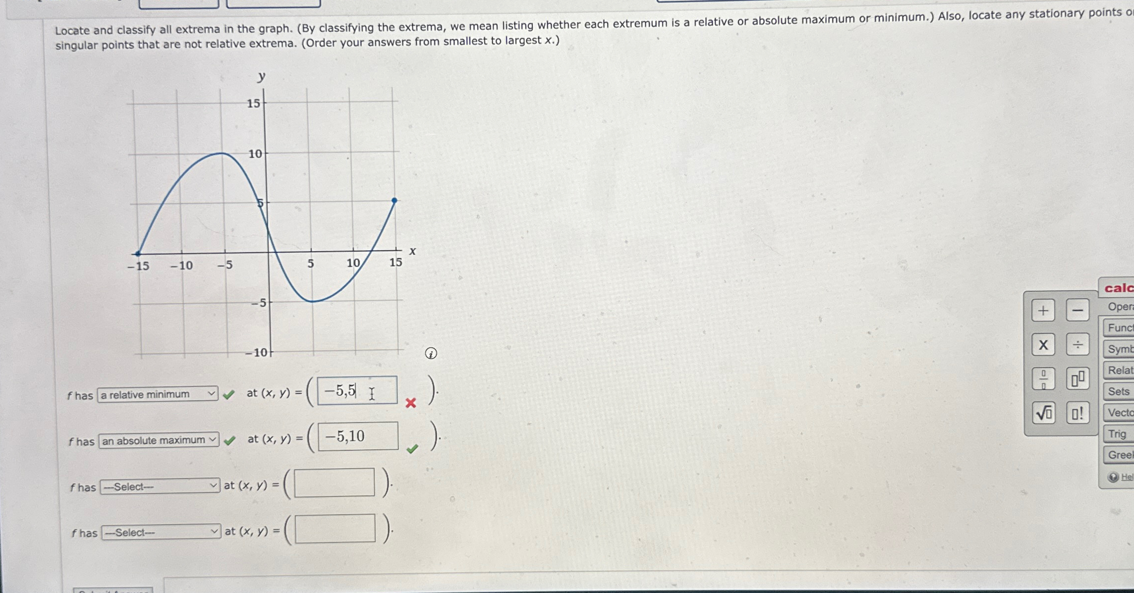 Locate and classify all extrema in the graph. (By | Chegg.com