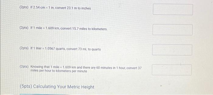 Solved Report - Conversion Factors And Problem Solving | Chegg.com