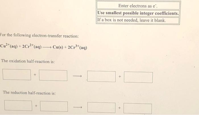 Solved Enter electrons as e. Use smallest possible integer | Chegg.com
