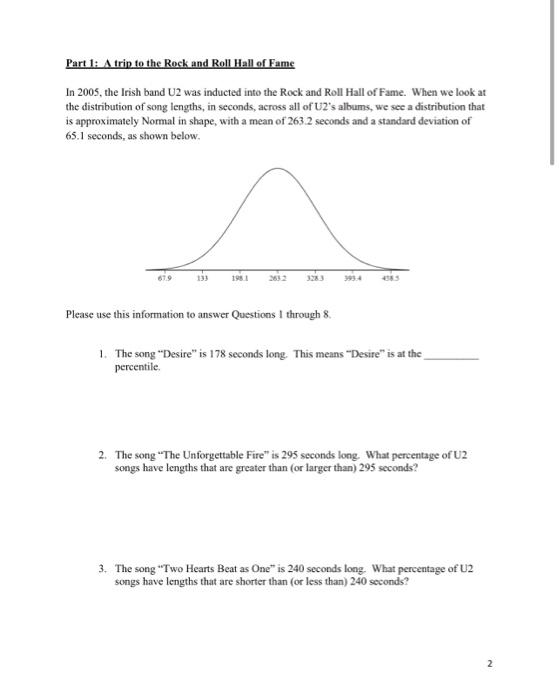 Solved Part 1: A trip to the Rock and Roll Hall of Fame In | Chegg.com