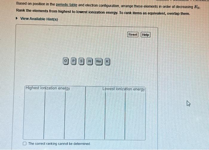 Solved Based on position in the periodic table and electron | Chegg.com