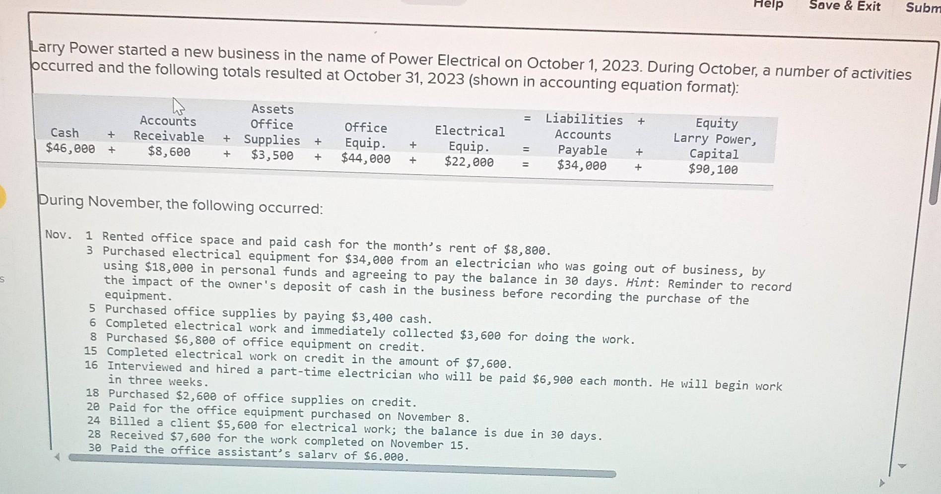 Solved Larry Power started a new business in the name of | Chegg.com