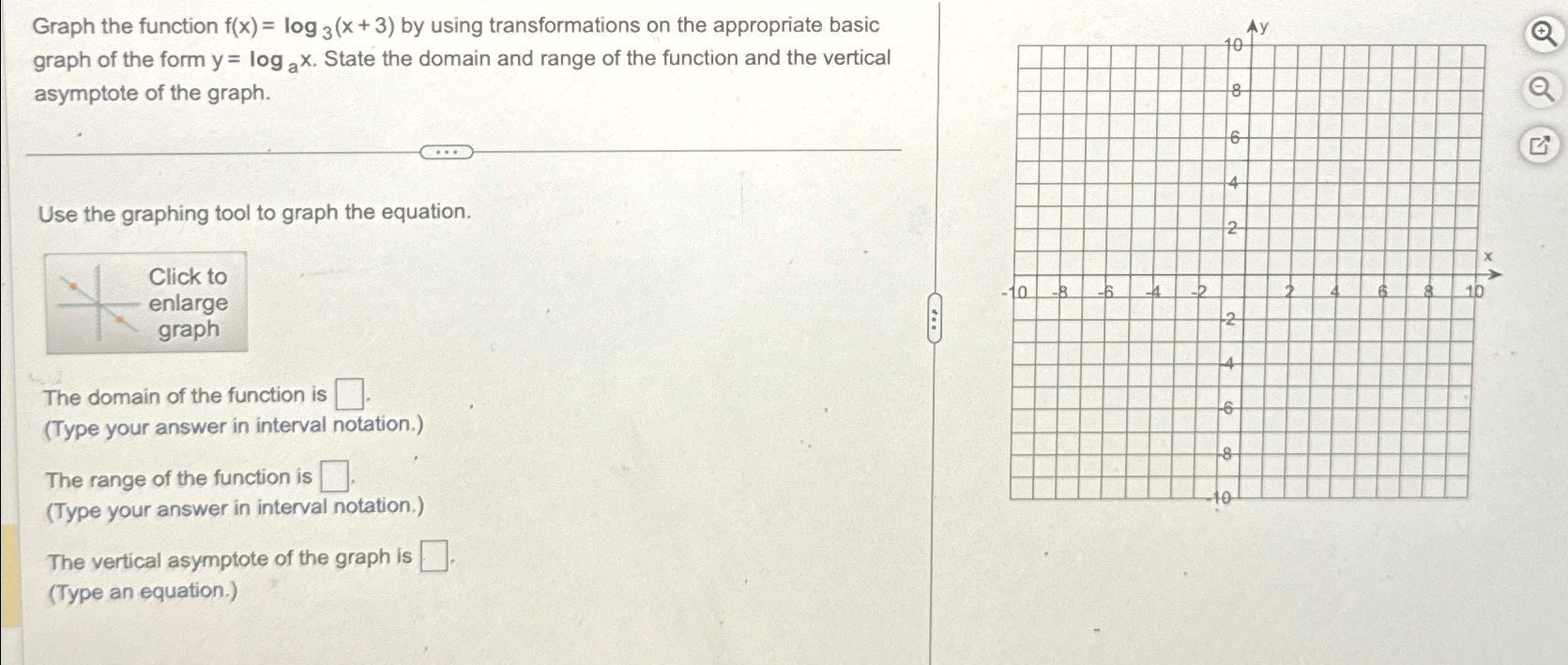 Solved Graph the function f(x)=log3(x+3) ﻿by using | Chegg.com