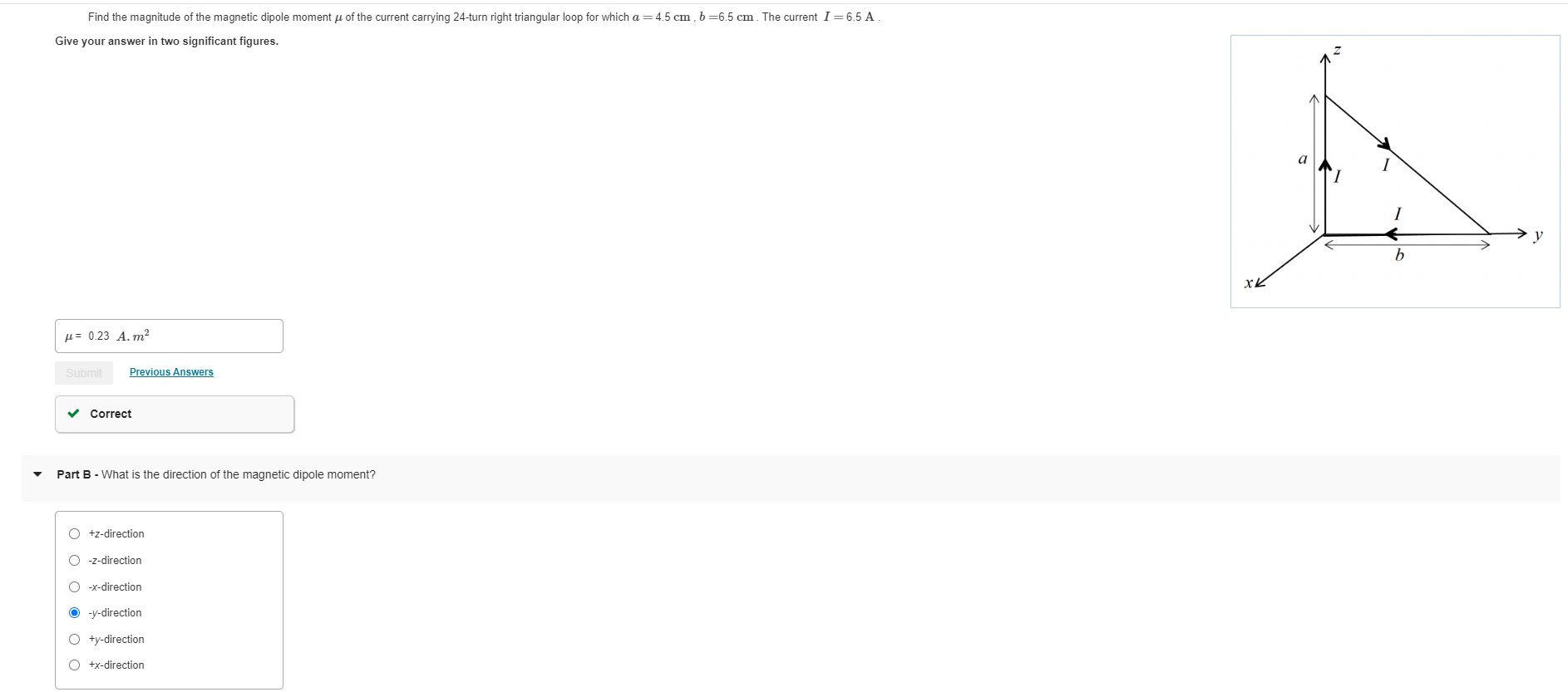 Solved Find the magnitude of the magnetic dipole moment μ | Chegg.com