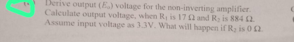 Solved (4) ﻿Derive output ( (:Eo} ﻿voltage for the | Chegg.com